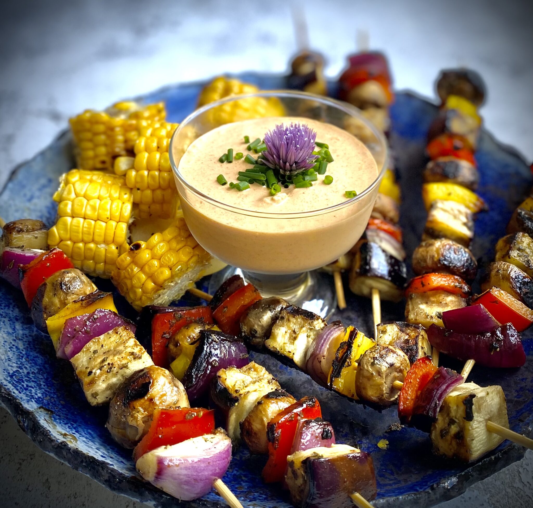 Irini's Veg Souvlaki Salad Sticks & Red Pepper Dip - Veg Power
